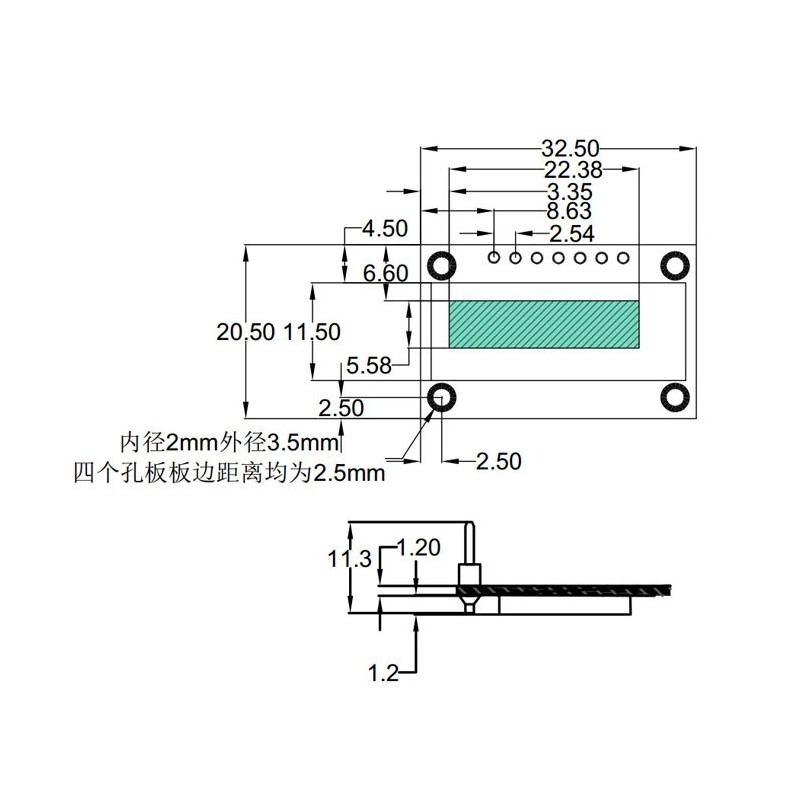 OLED 0.91 inch OLED Module White 128x32 IIC / SSD1306